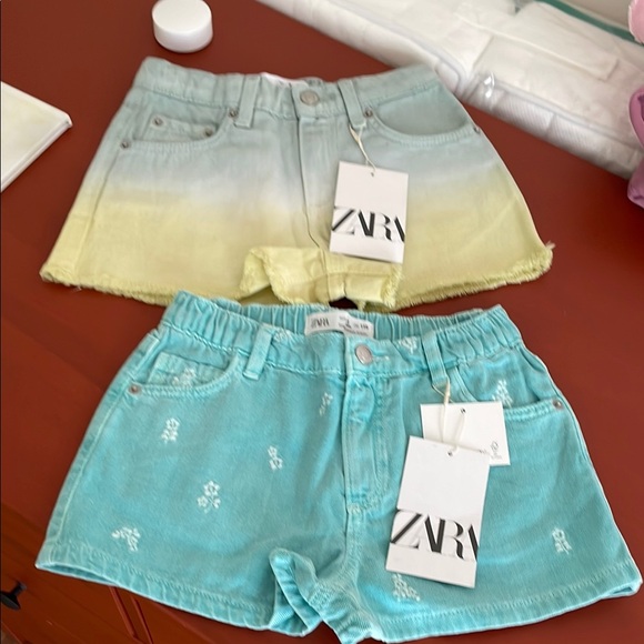 Zara | Bottoms | Zara Yellow Ombre And Turquoise Floral Shorts | Poshmark